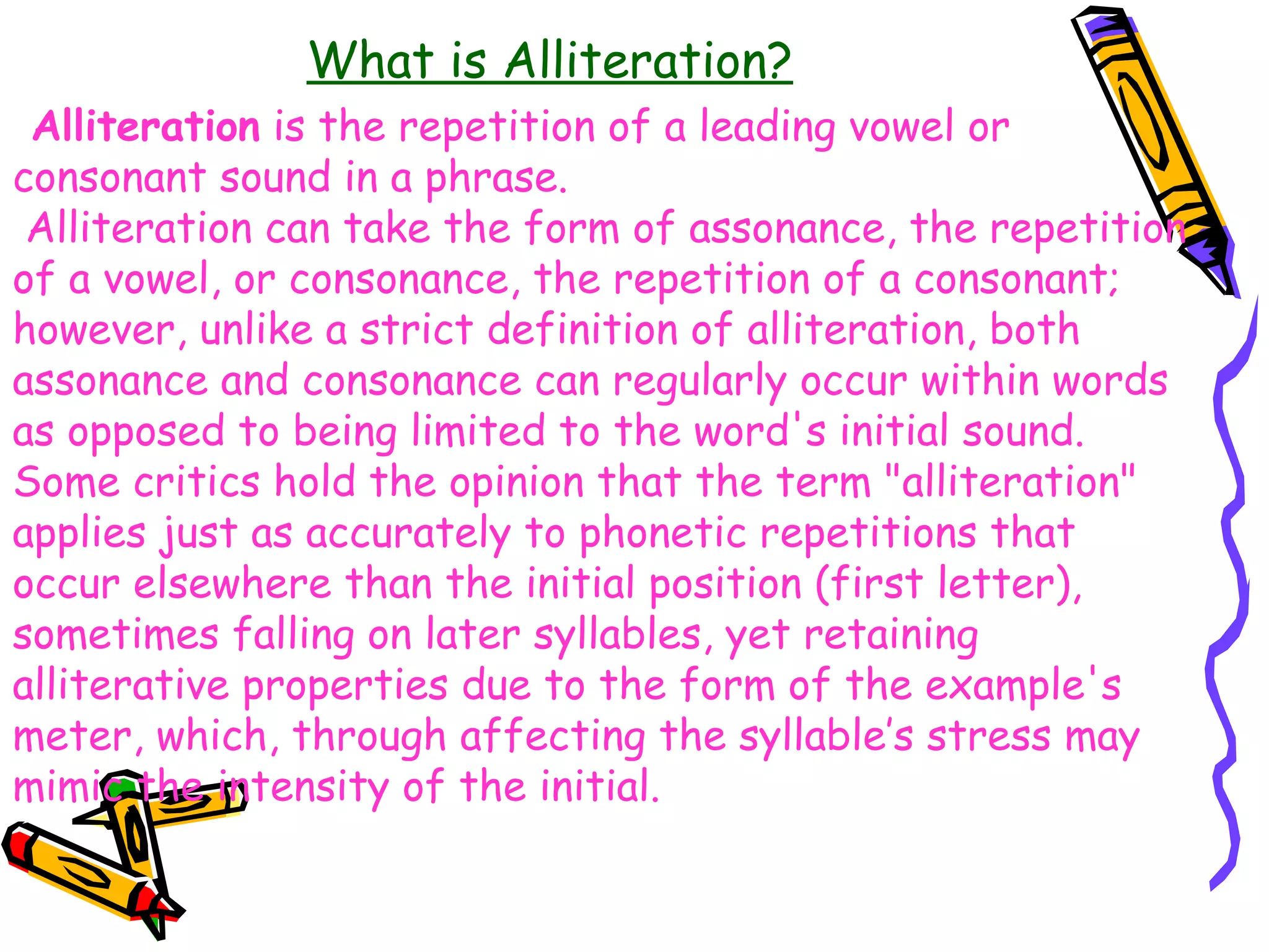 Alliteration - An overview with examples | PPS