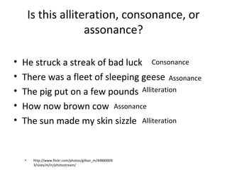 Alliteration & assonance | PPT