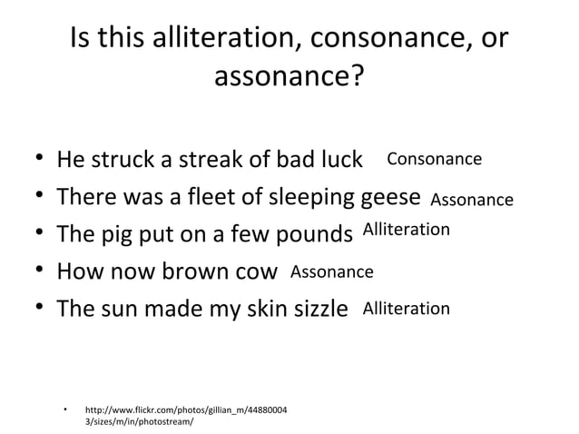 Alliteration & assonance | PPT | Poetry | Books and Literature