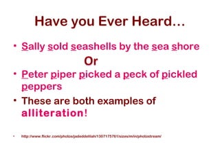 Alliteration & assonance | PPT