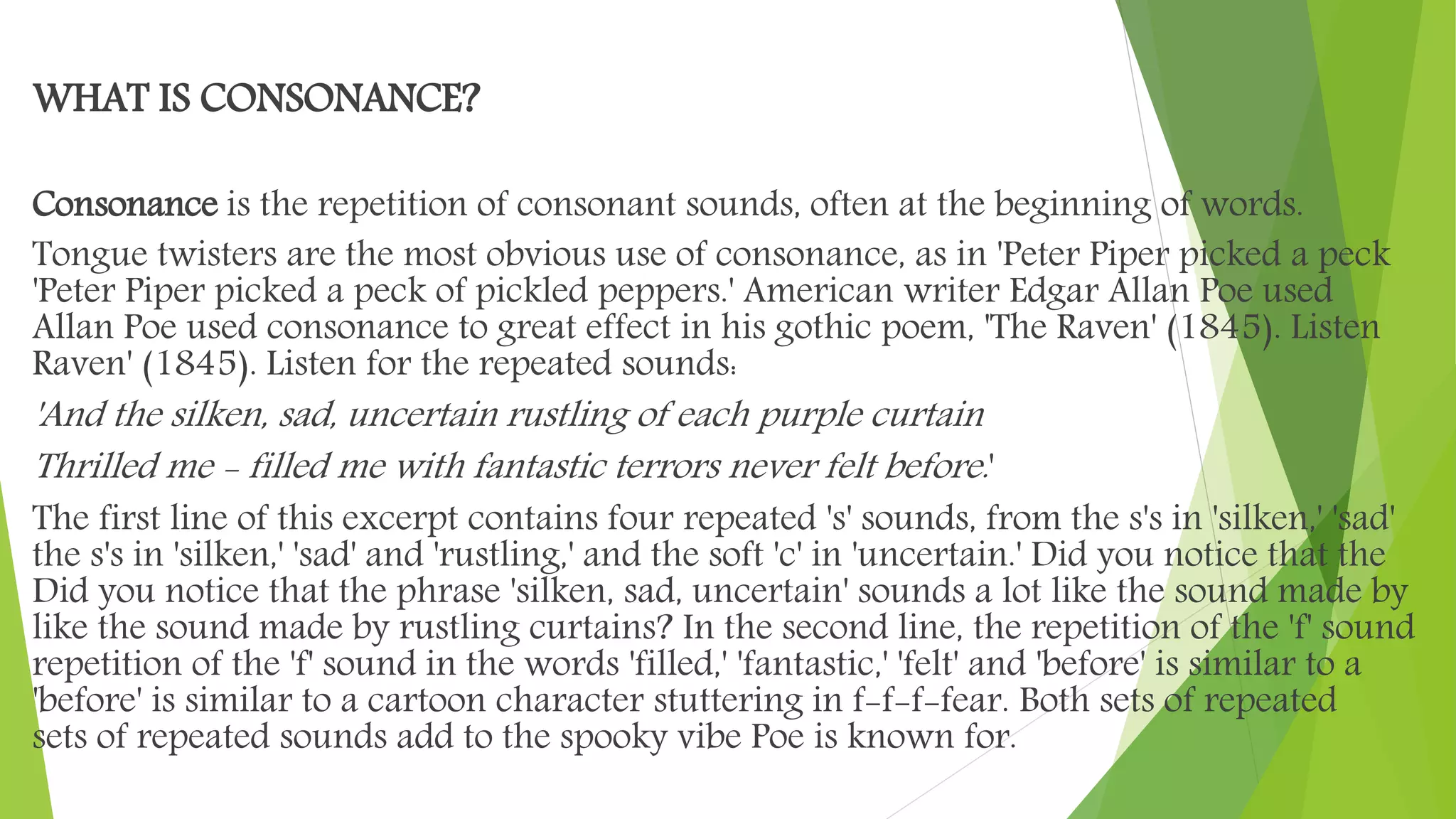 Alliteration, assonance, and consonance | PPTX