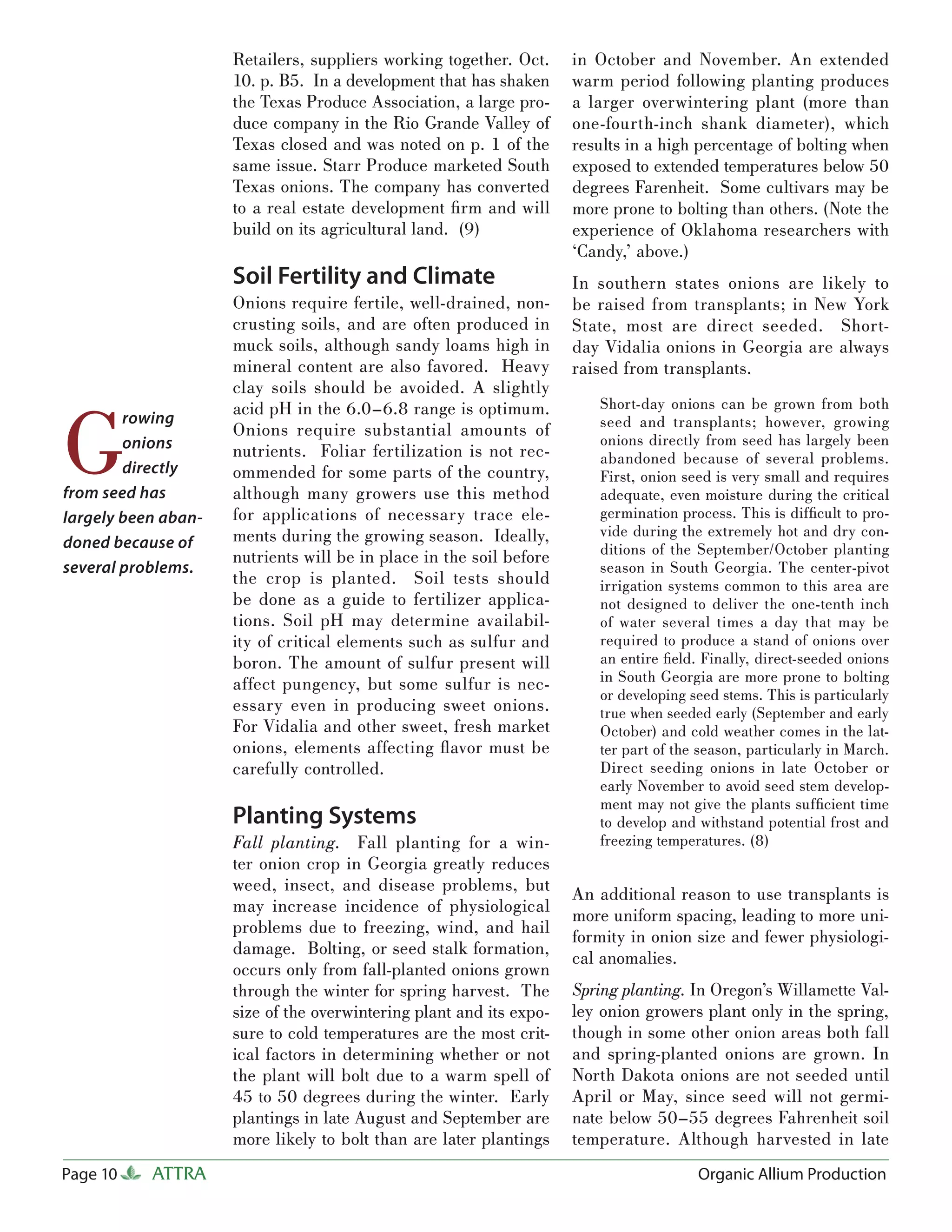 Organic Allium Production | PDF