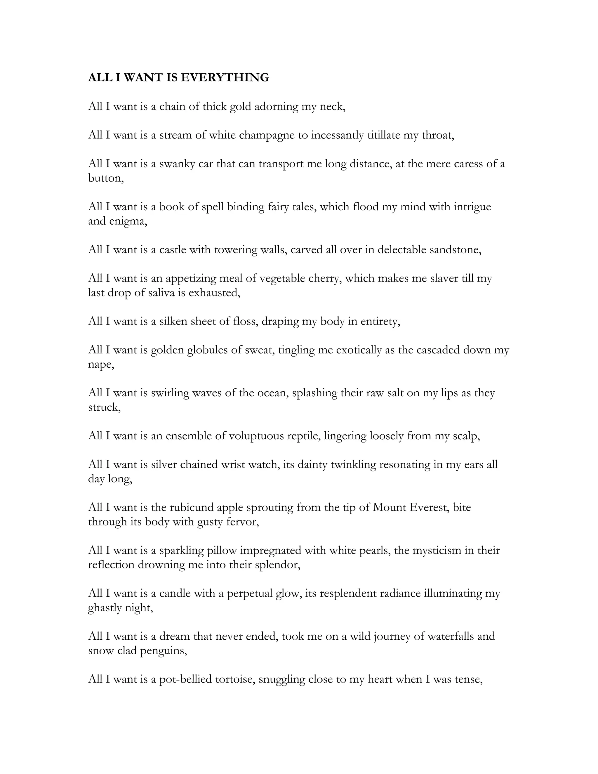 All I Want Is Everything | PDF