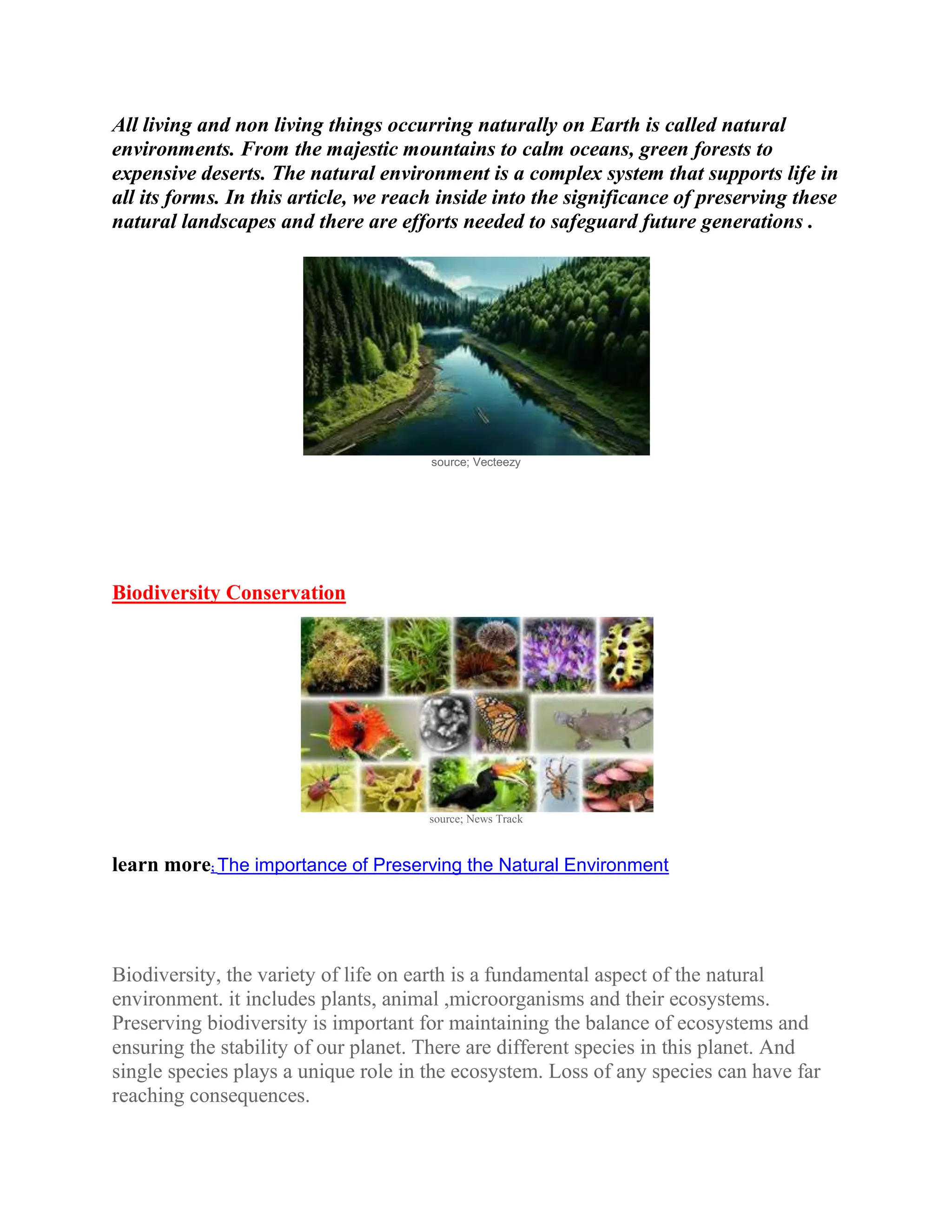 All living and non living things occurring naturally on Earth is called ...