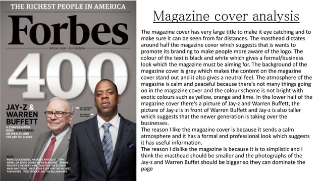Magazine cover analysis | PPT
