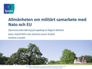 DN/Ipsos: Allmänheten om militärt samarbete med Nato och EU, maj 2014 | PPT
