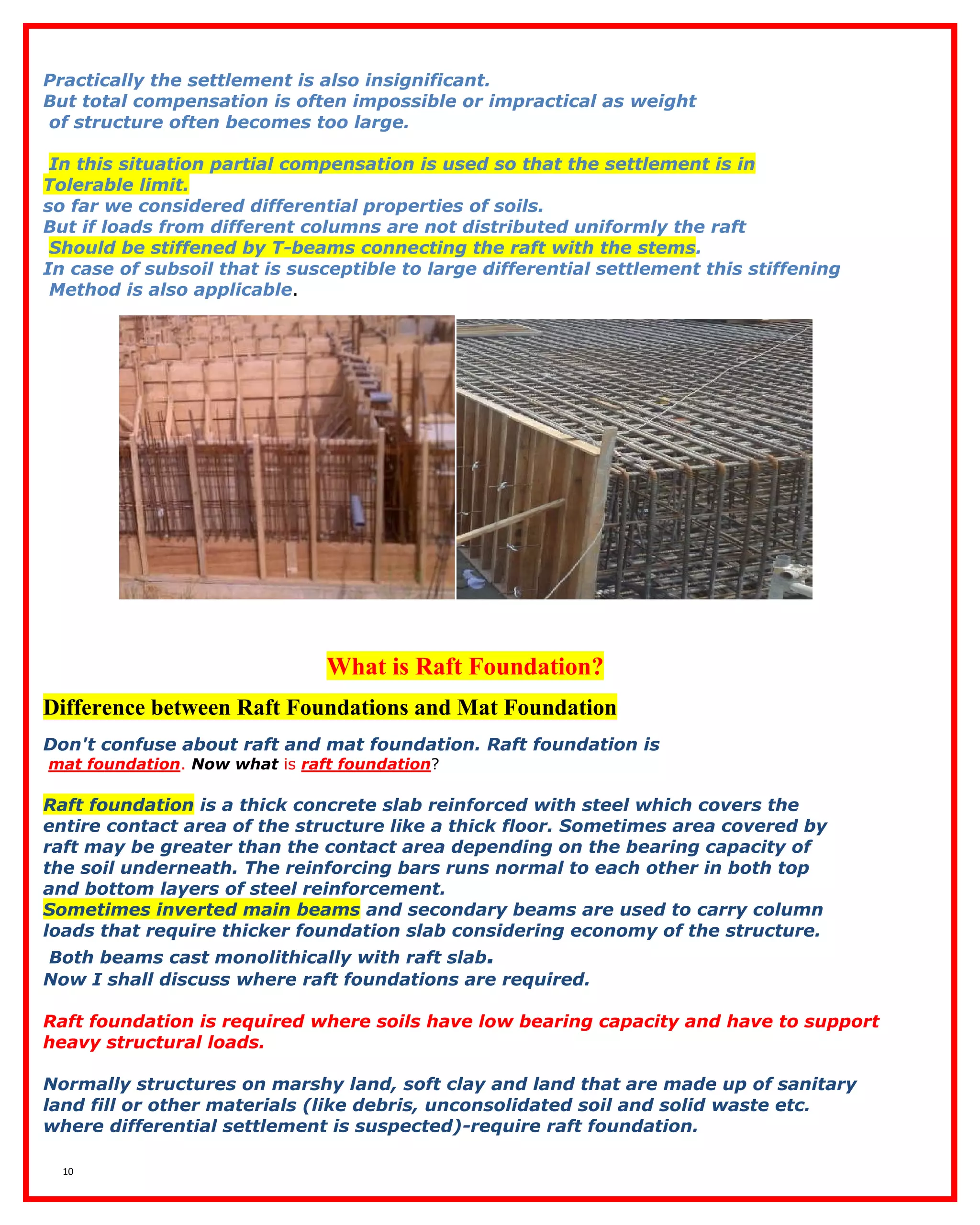 design of piled raft foundations. مشاركة لبشة الأوتاد الخوازيق و التربة ...