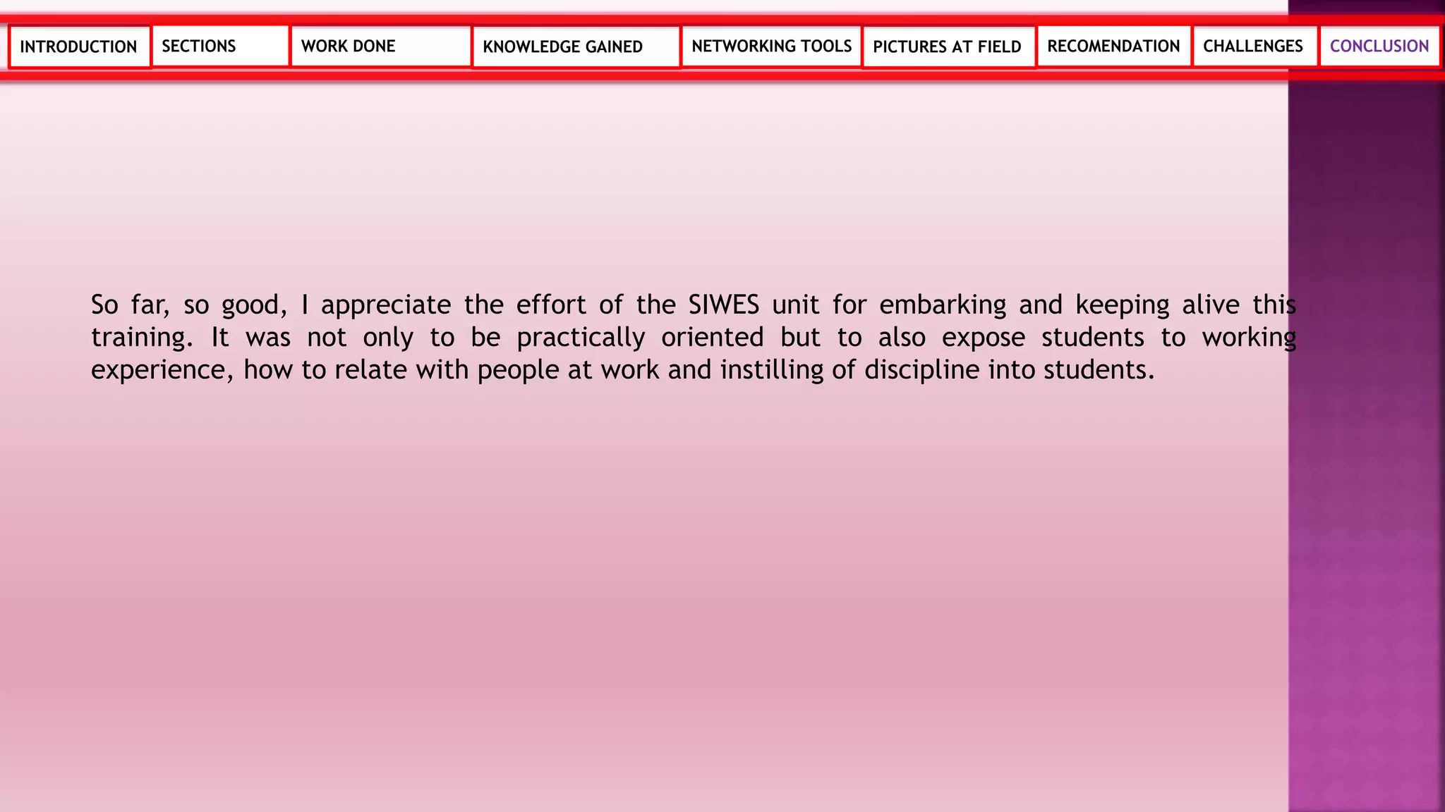 SIWES PRESENTATION | PPTX