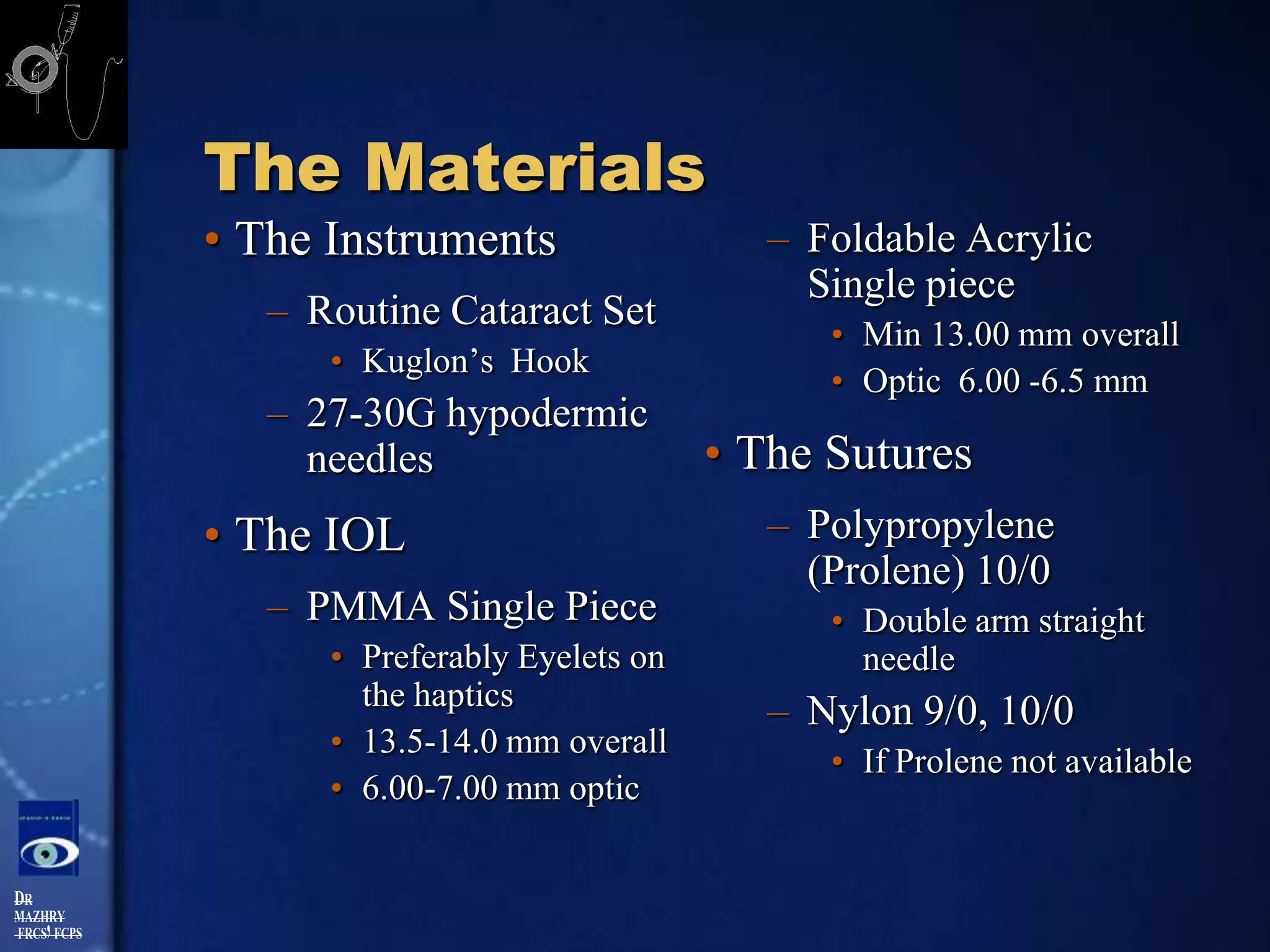 Instruction course-Secondary posterior chamber IOL (PC IOL ...