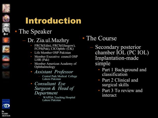 Instruction course-Secondary posterior chamber IOL (PC IOL ...