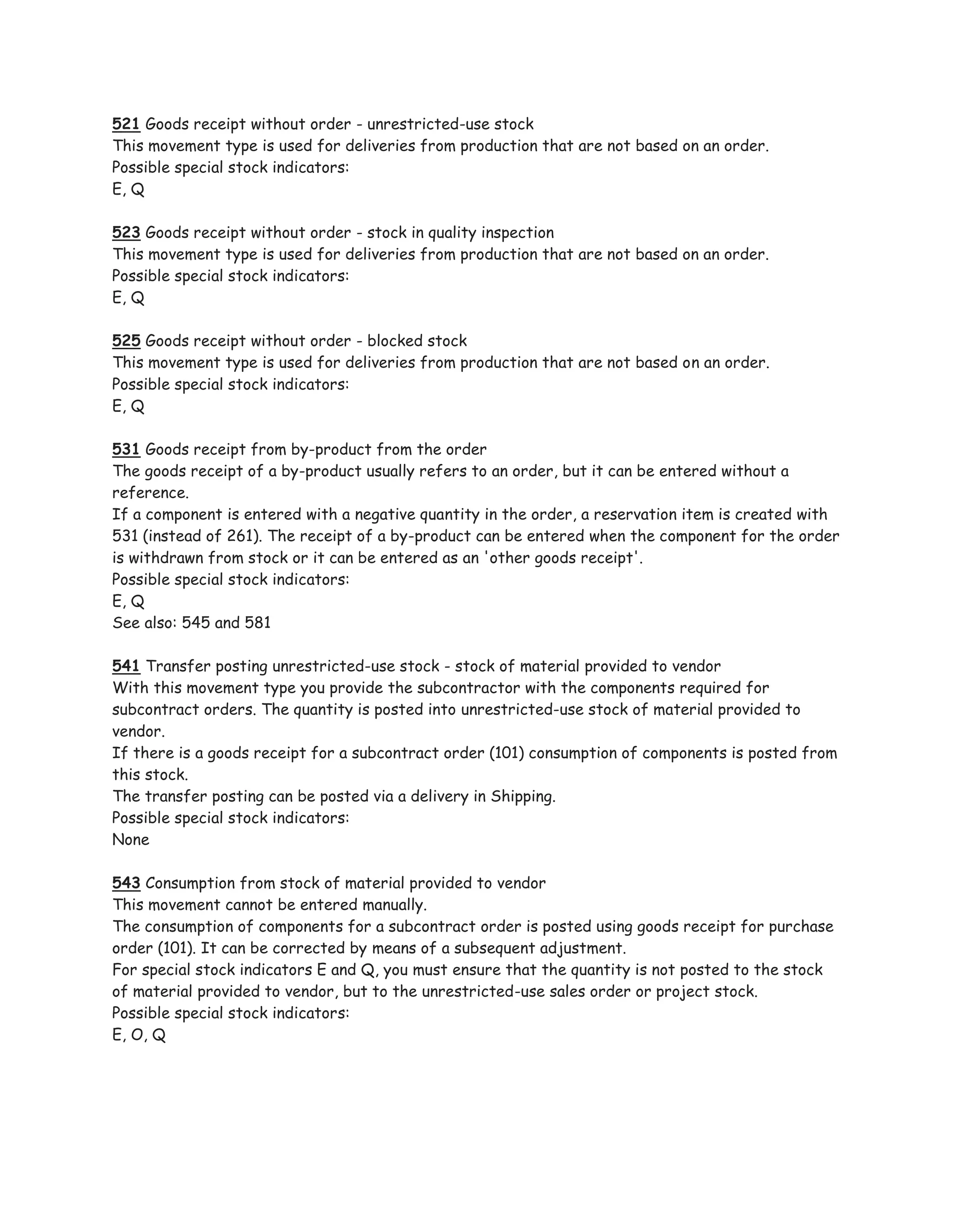 All movement types in sap | DOCX