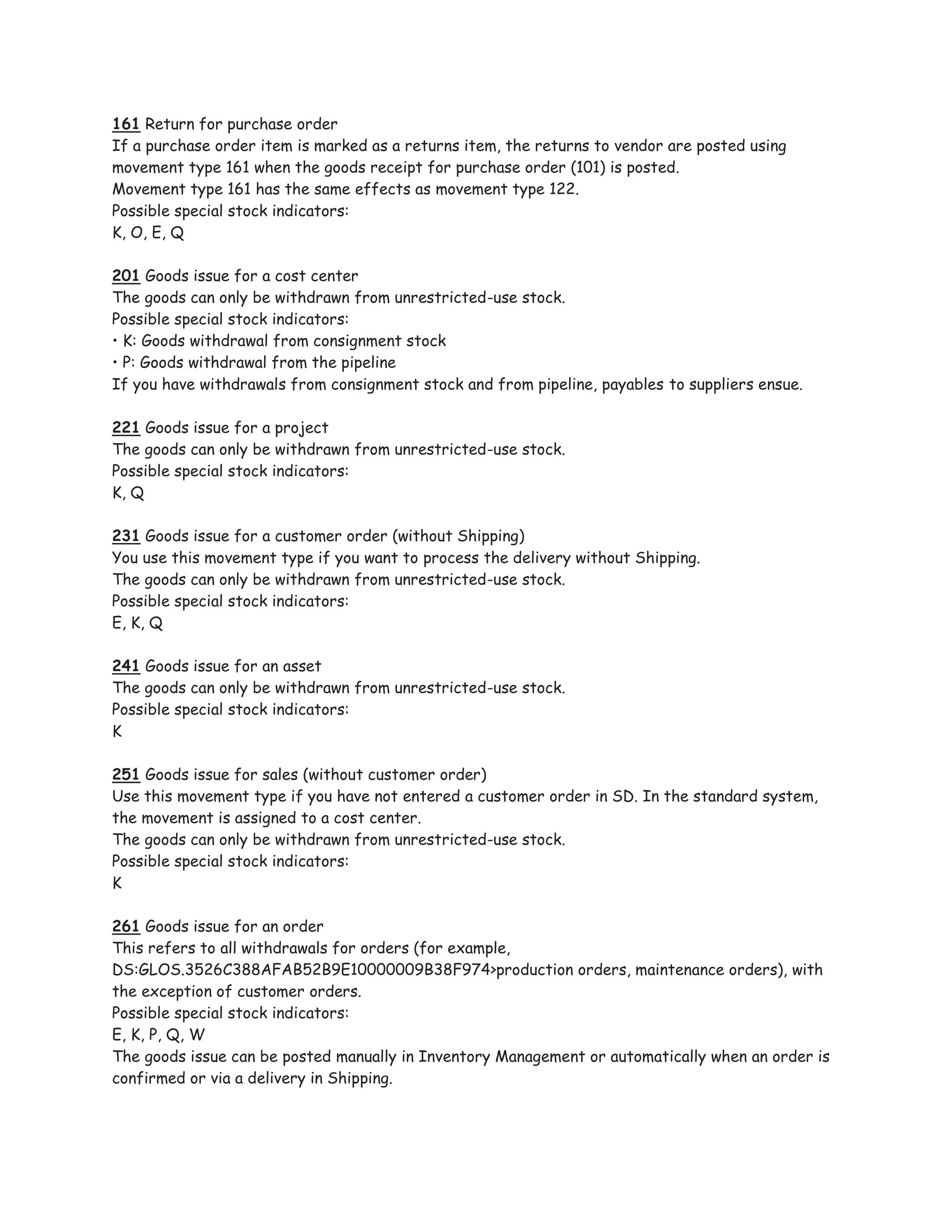 All movement types in sap | DOCX