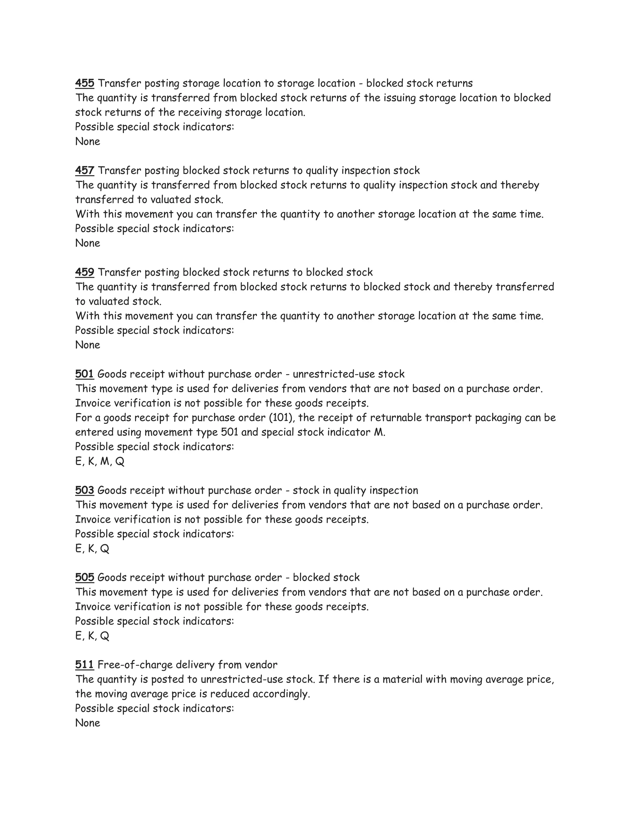 All movement types in sap | DOCX