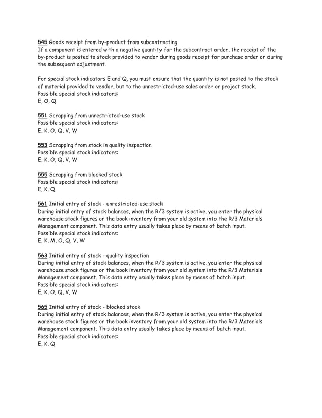 All movement types in sap | PDF