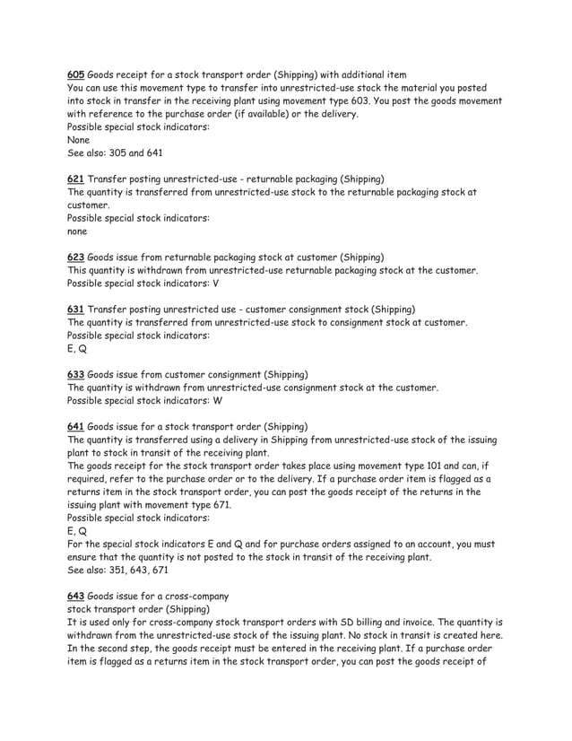 All movement types in sap | PDF