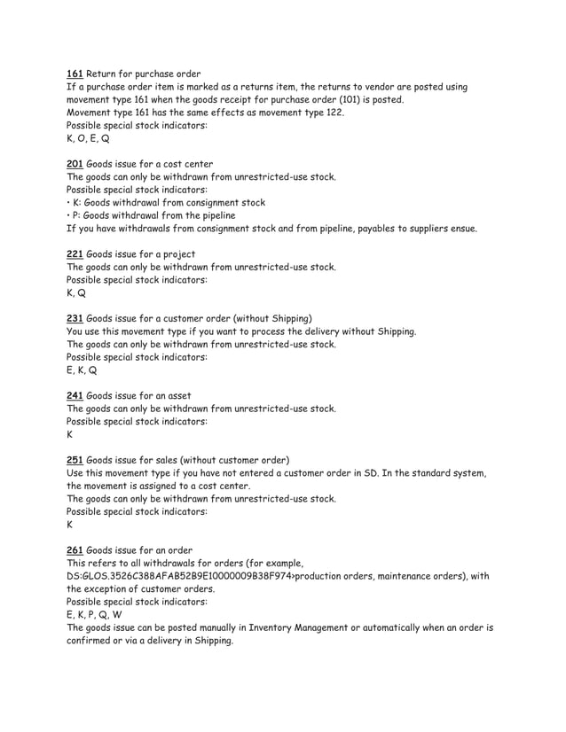 All movement types in sap | PDF
