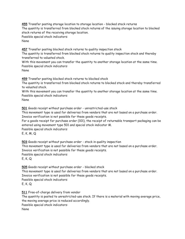 All movement types in sap | PDF