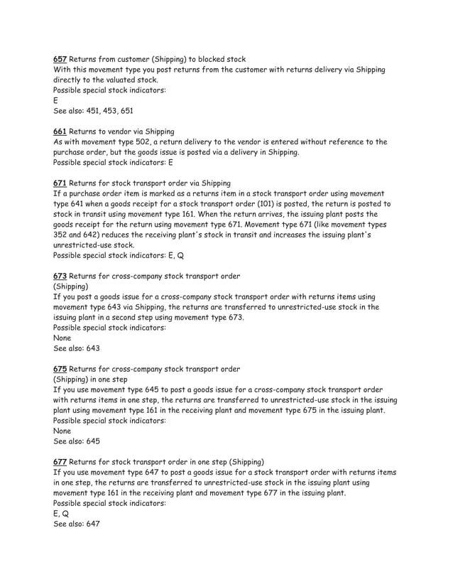All movement types in sap | PDF