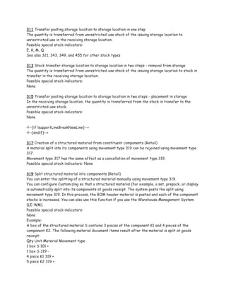 Sap movement type 122 - supsapje