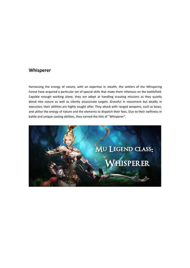 All mu legend's classes details | PDF