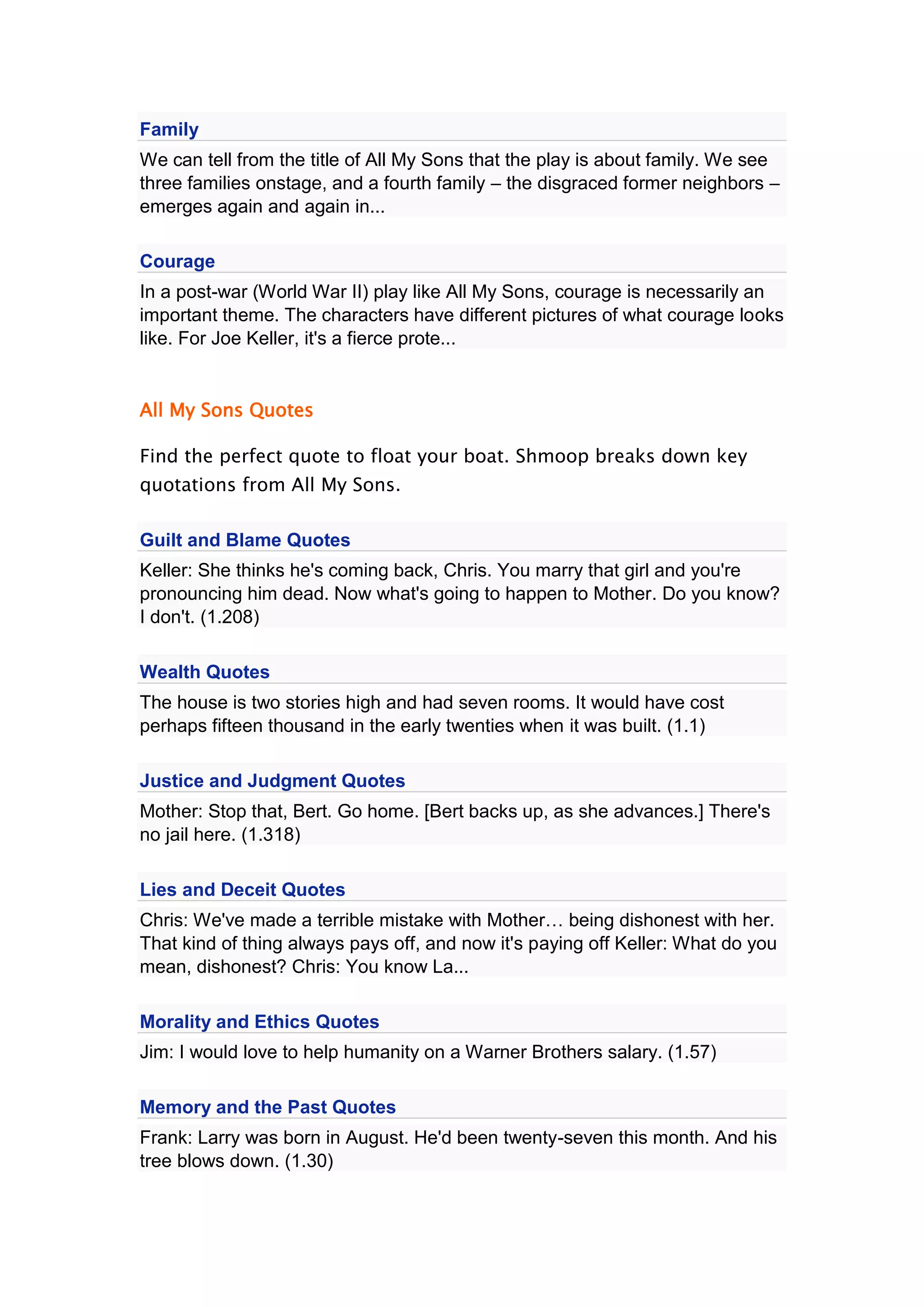 All my sons summary | DOCX