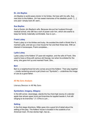 All my sons summary | DOCX