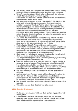 All my sons summary | PDF