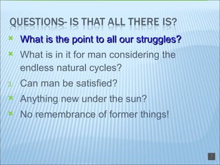 ecclesiastes- Is life meaningless? | PPT