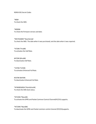 All nokia master codes | RTF