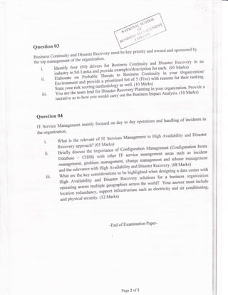 All nsbm exam papers | PDF