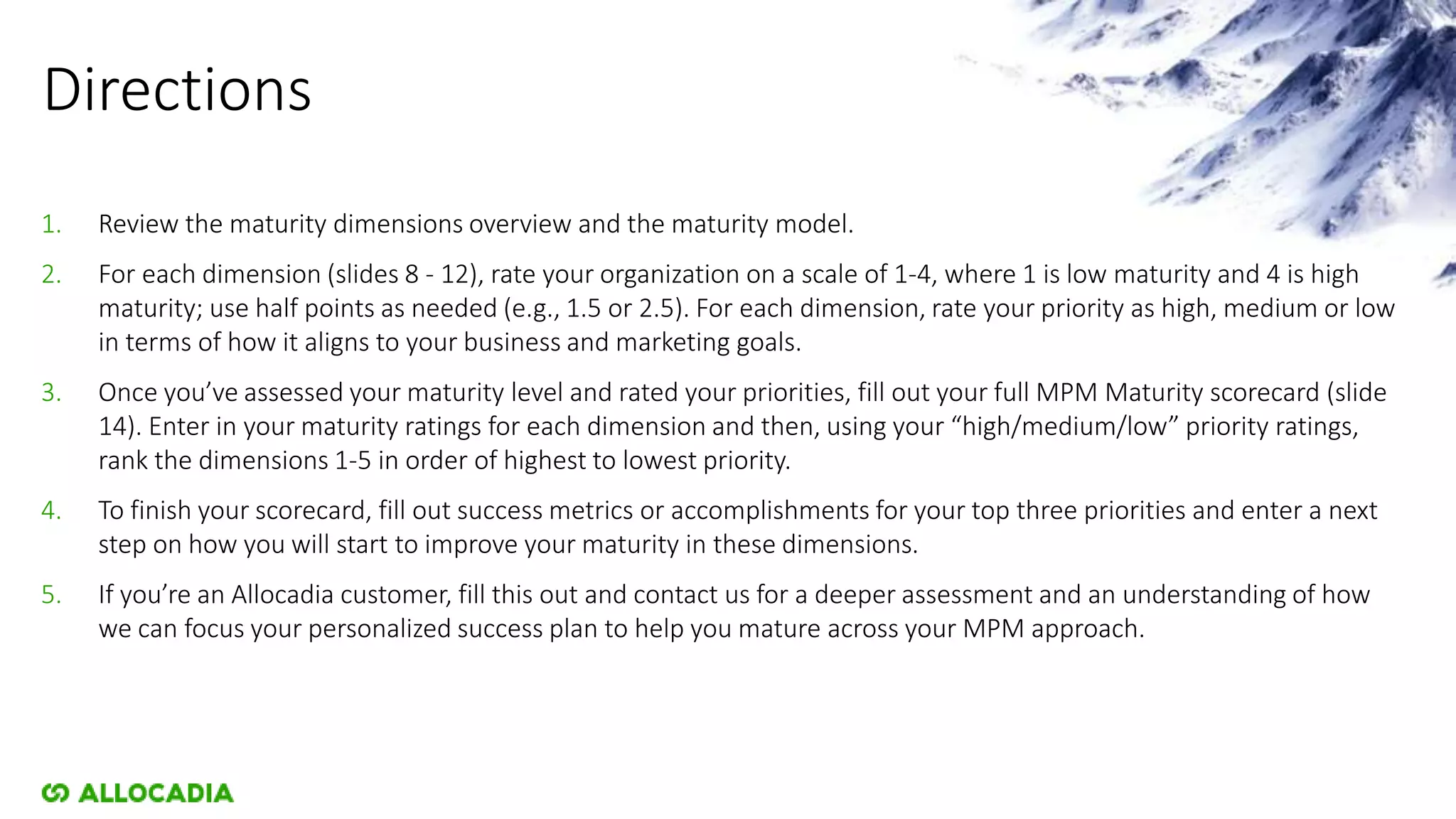 Allocadia's Marketing Performance Management Maturity Self-Assessment Workbook | PPTX ...