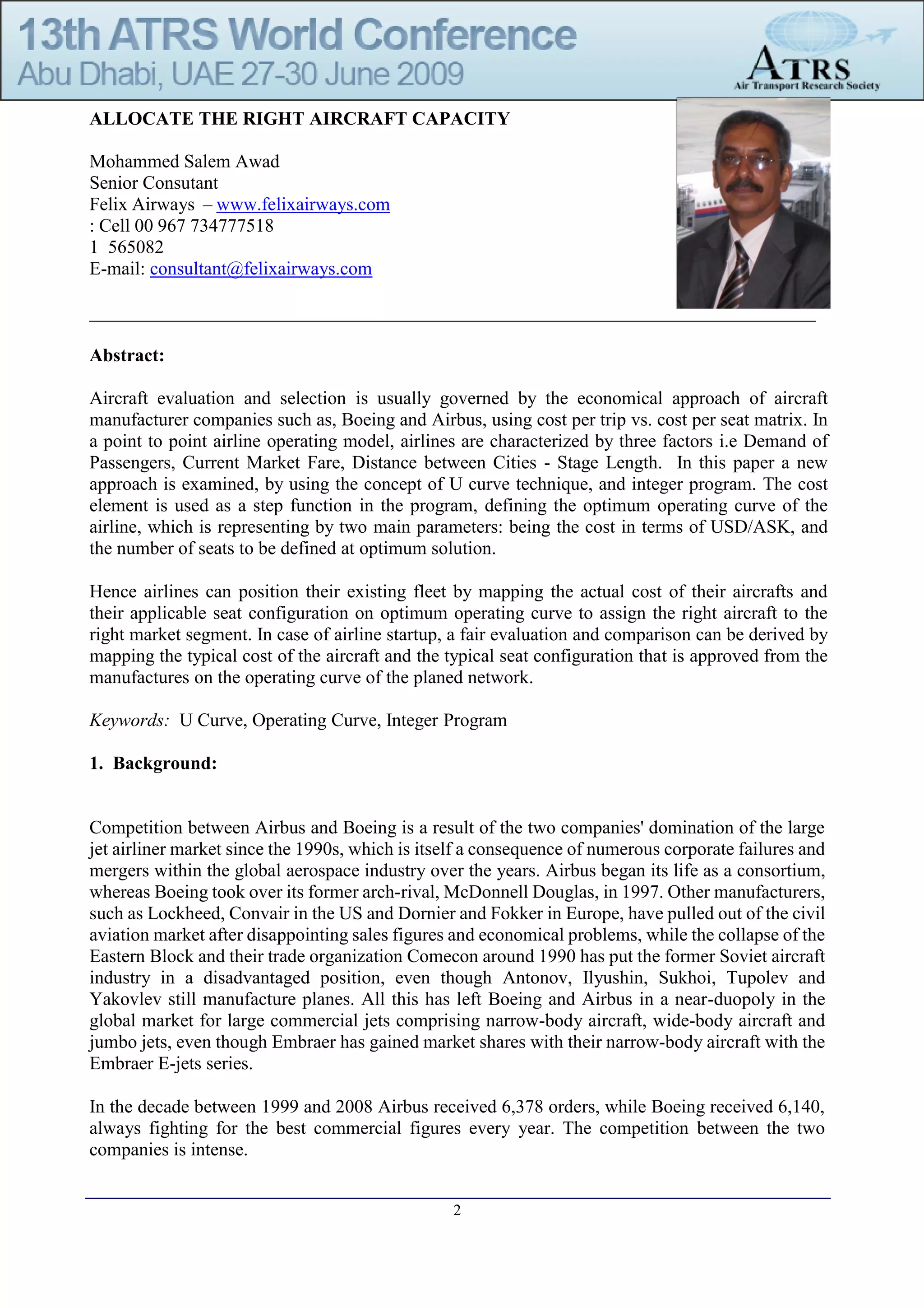 Allocate right aircraft capacity | PDF