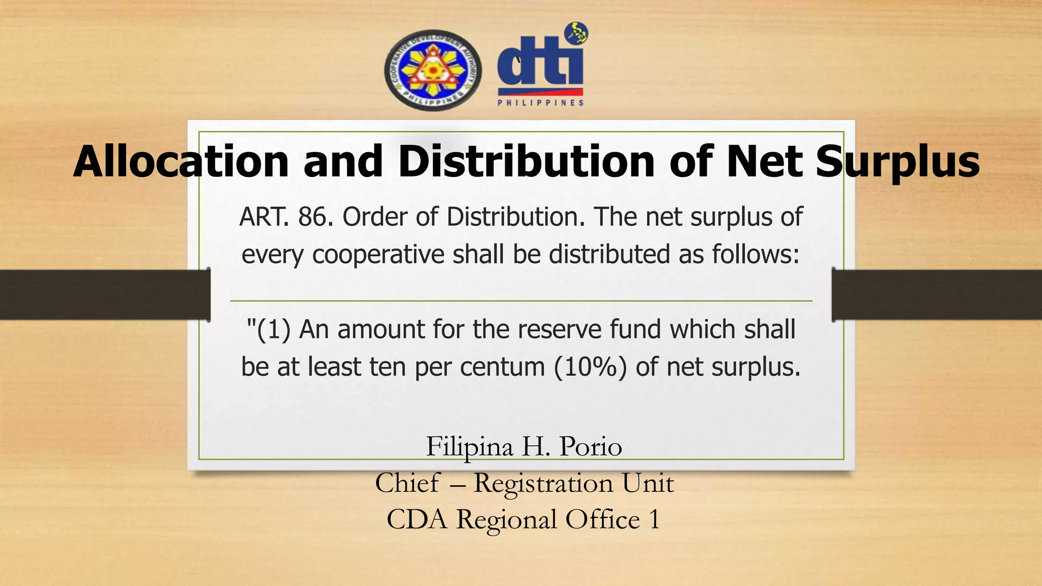 Allocation and-Distribution-of-net-surplus | PPTX