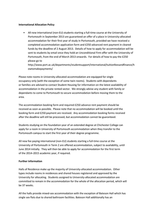 Allocation policies | DOC