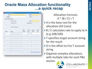 Allocation and Cross Charges | PPT