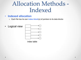 Allocation and free space management | PPTX | Data Storage and Warehousing | Computing