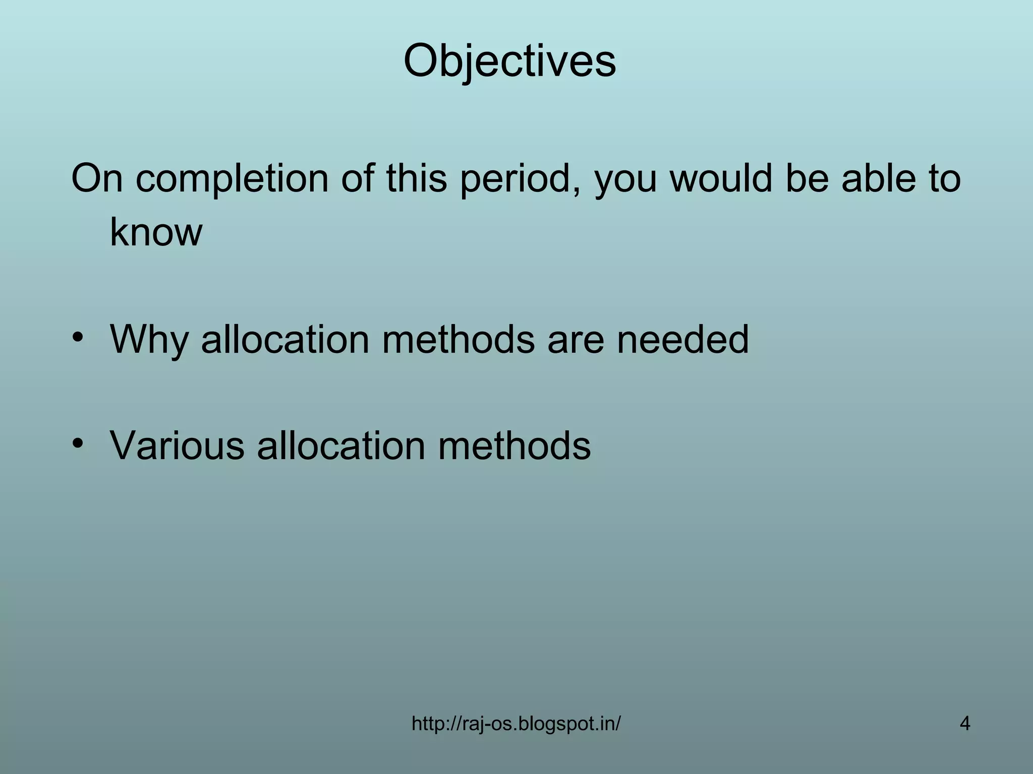 Allocation methods continuous method.47 | PPT