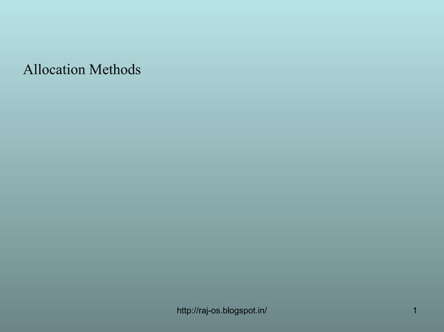 Allocation methods continuous method.47 | PPT