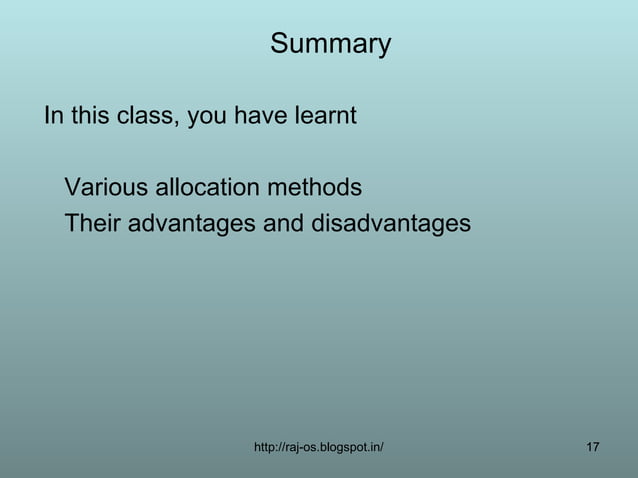 Allocation Methods Continuous Method47 Ppt