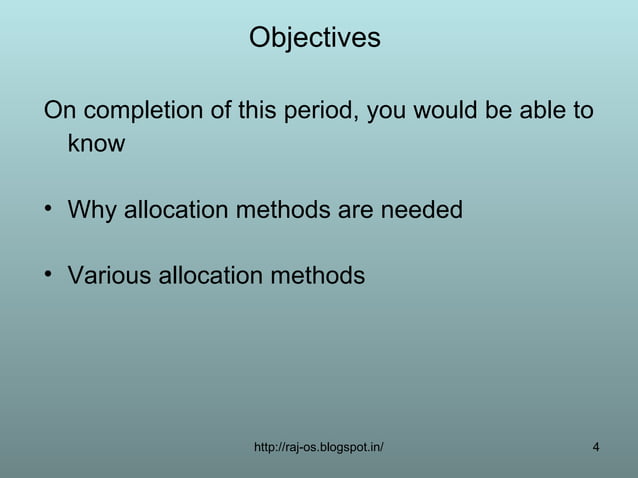 Allocation methods continuous method.47 | PPT