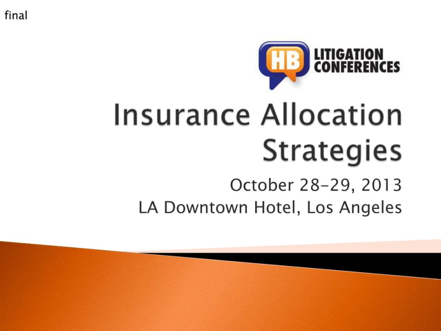 HB Allocation oct2013 Recoupment of Defense and Indemnity | PPT