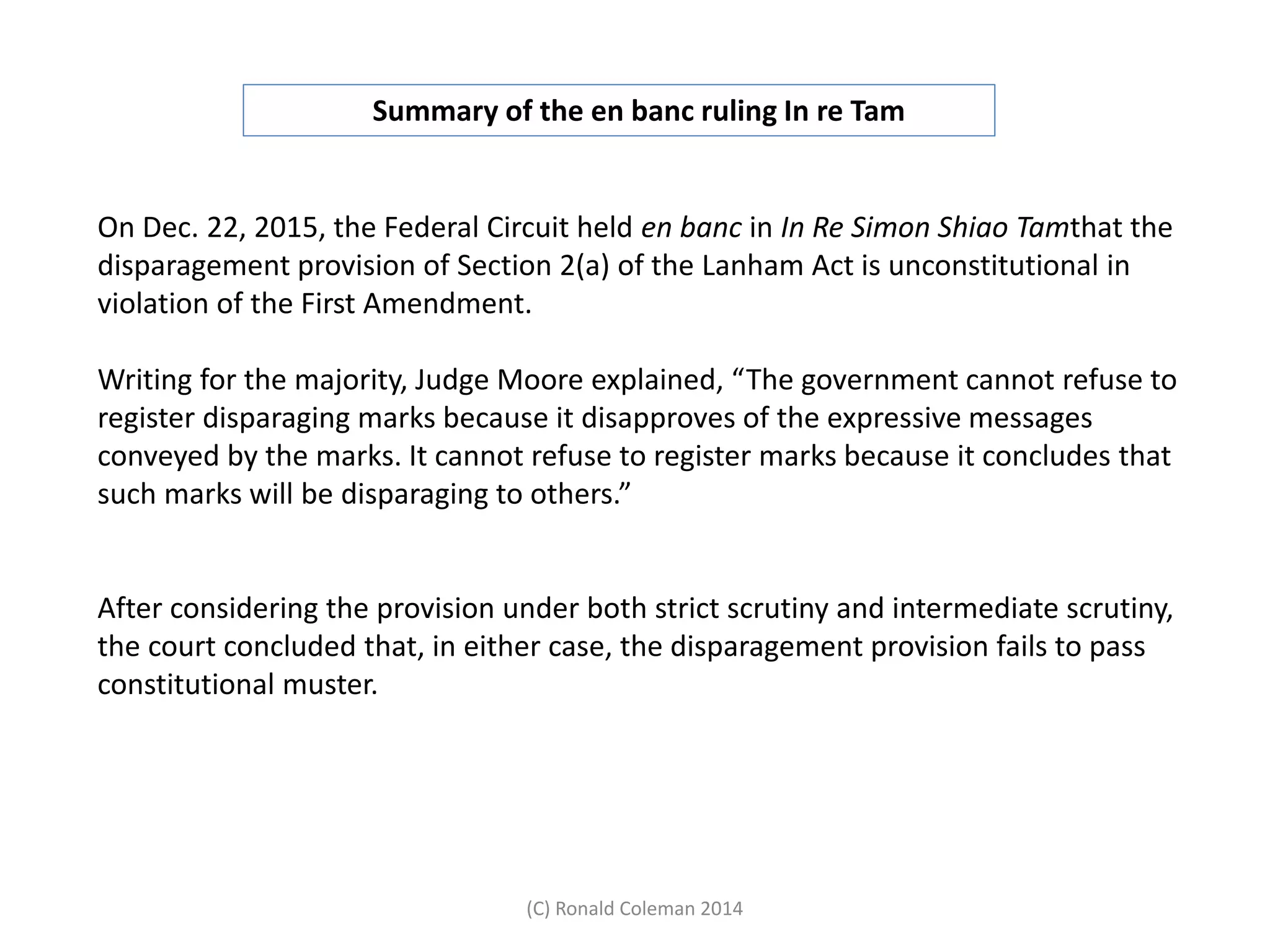 Section 2(a) of the Lanham Act: Trademark’s Law of Unintended ...