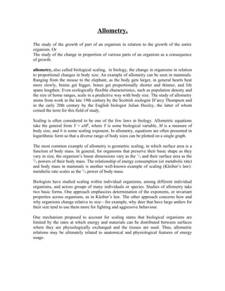 Allometry | DOC