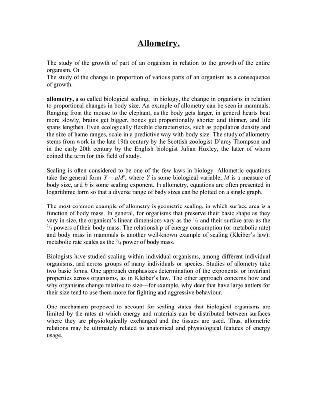 Allometry | DOC