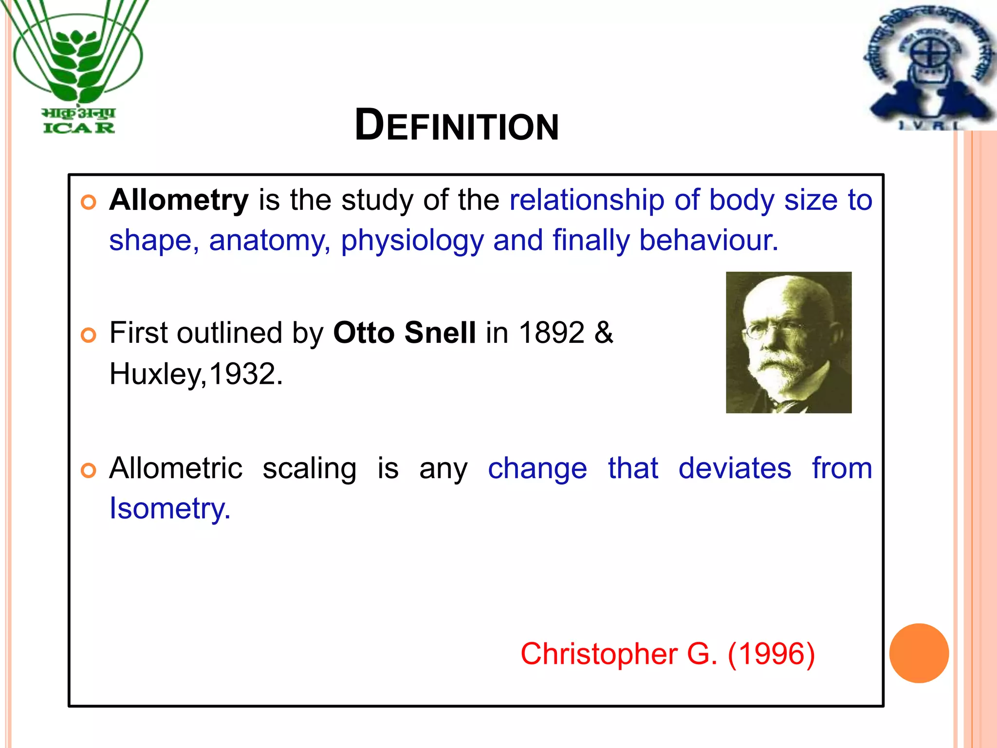 Applications of allometric principles in animal nutrition nresearch | PPTX