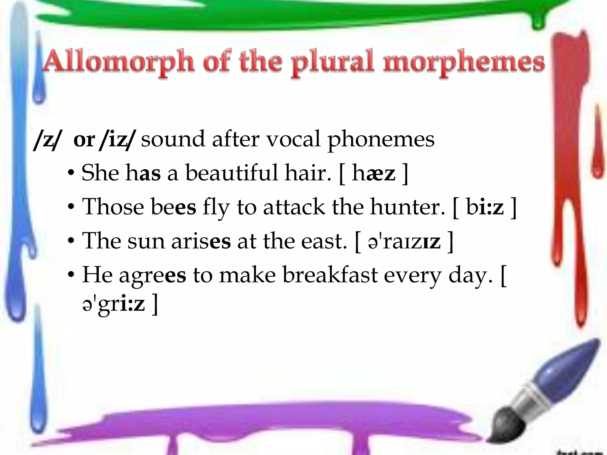 allomorph and morphology | PPTX