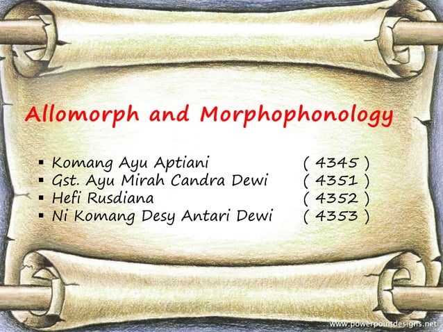 allomorph and morphology | PPTX