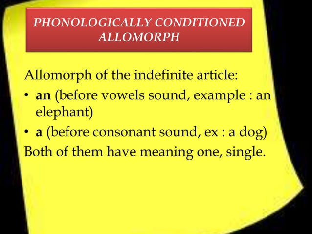 allomorph and morphology | PPTX