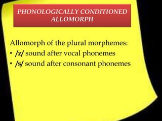 allomorph and morphology | PPTX