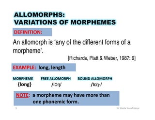 Allomorphs - Dr. Shadia Yousef Banjar | PDF